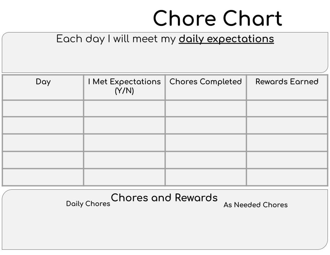 5 Day Customize Your Theme Chore Chart System - Etsy