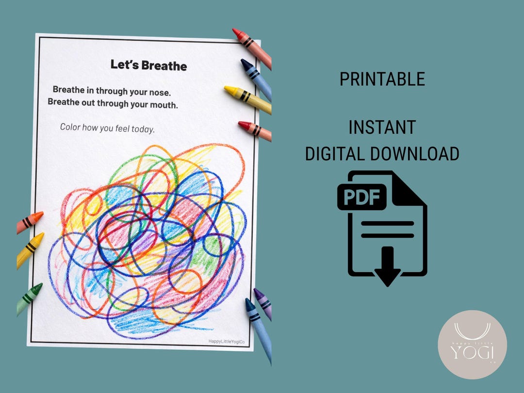 Kids Breathing Coloring Page Printable | Calm Down & Mindfulness ...