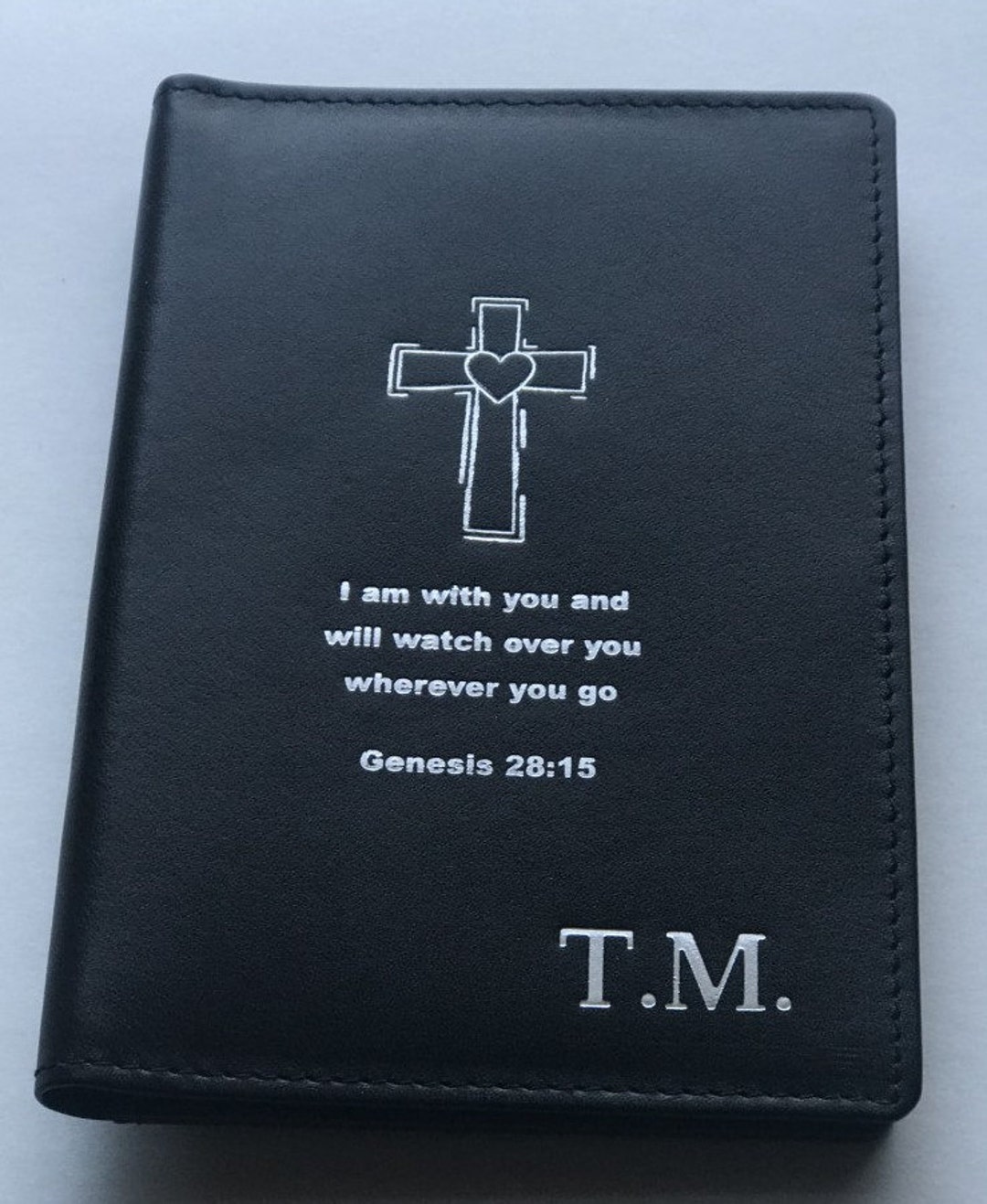 Monogrammed RFID Passport Holder, Personalized Bible Verse Passport ...