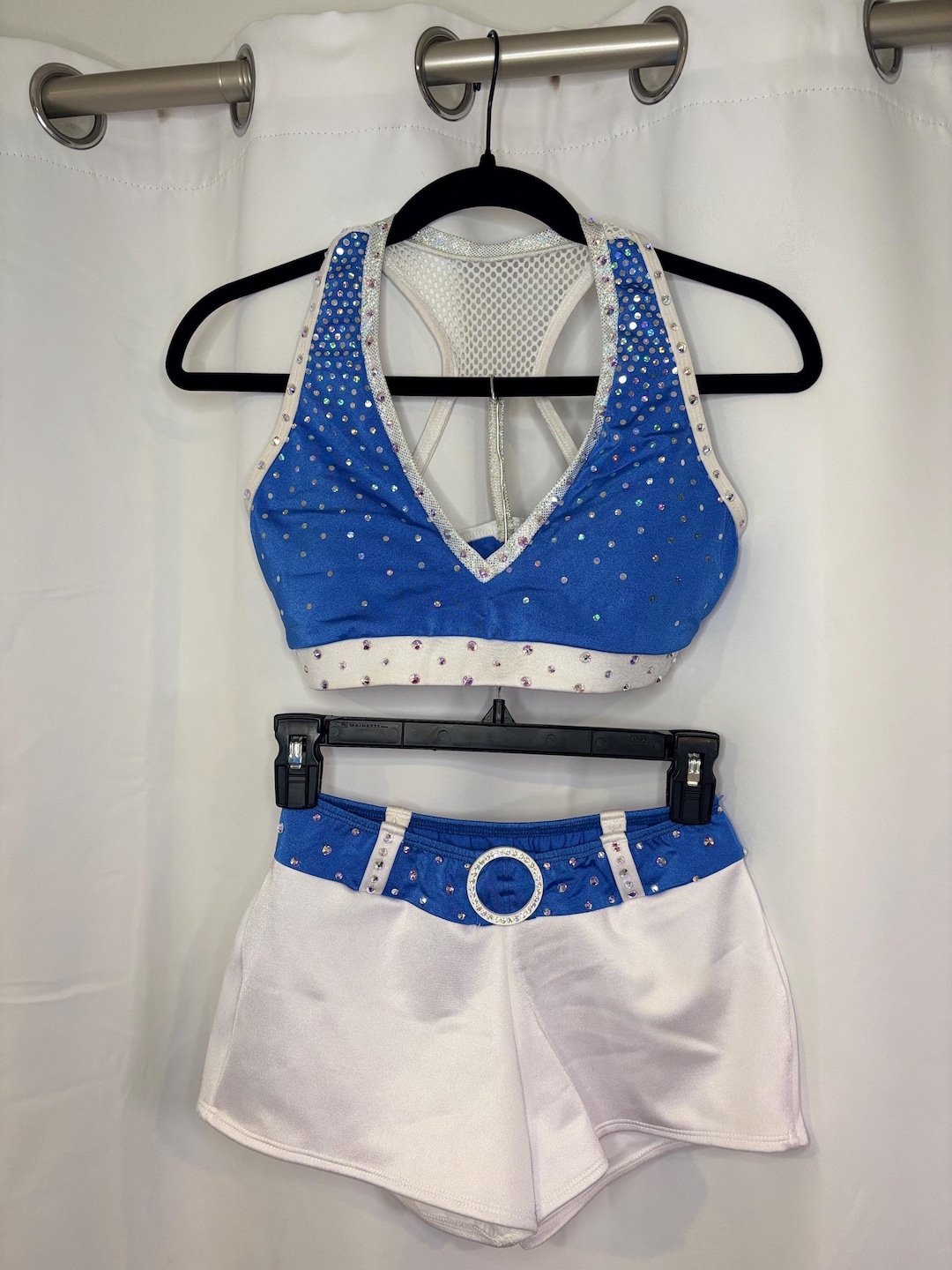 Blue & White Rhinestone Dance Audition Outfit - Etsy