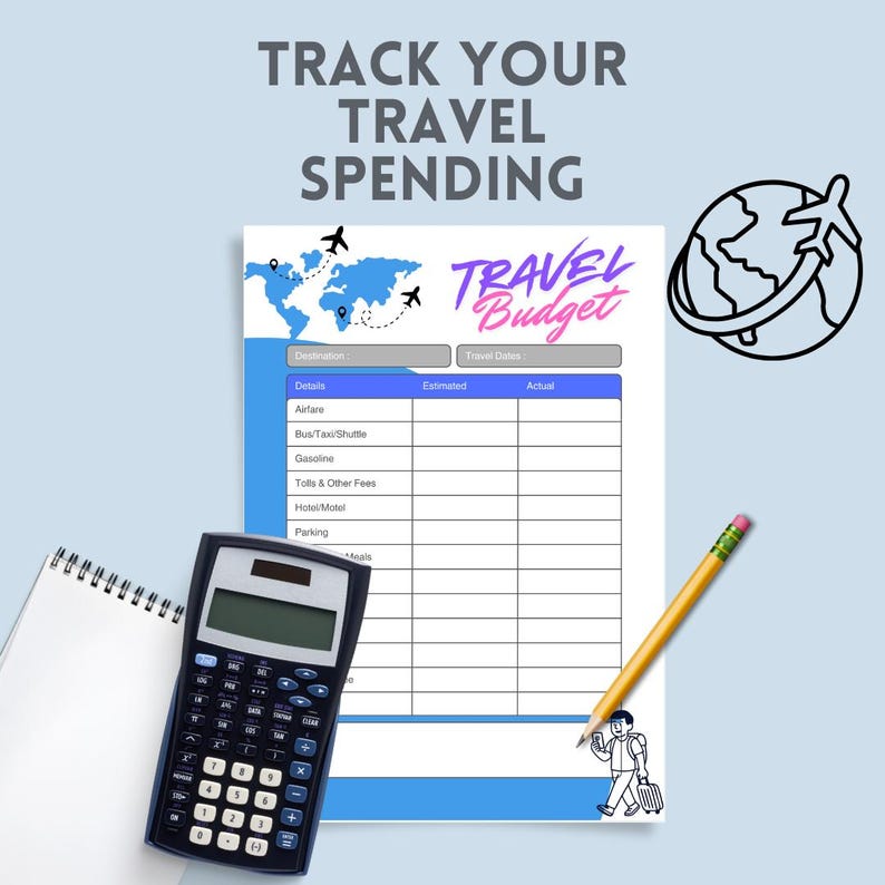 Travel Budget Planner Printable, Trip Budget Template, Vacation Expense ...