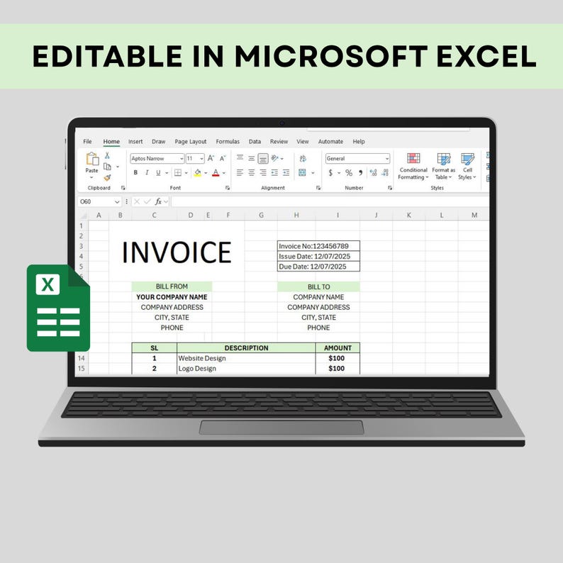 Invoice Template| Professional Business Form | Small Businesses Billing ...