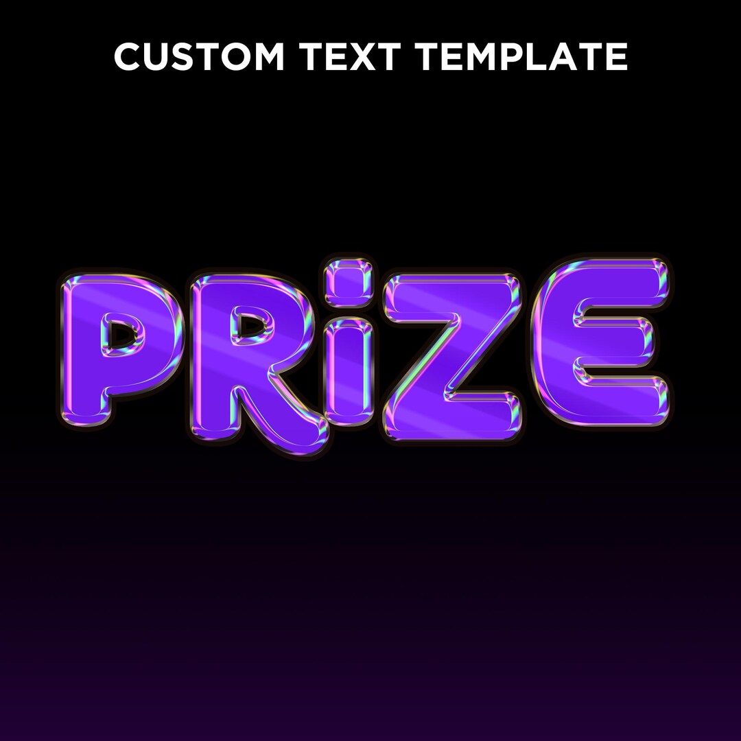 Custom Text Template for Photoshop - Purple Gloss - Etsy