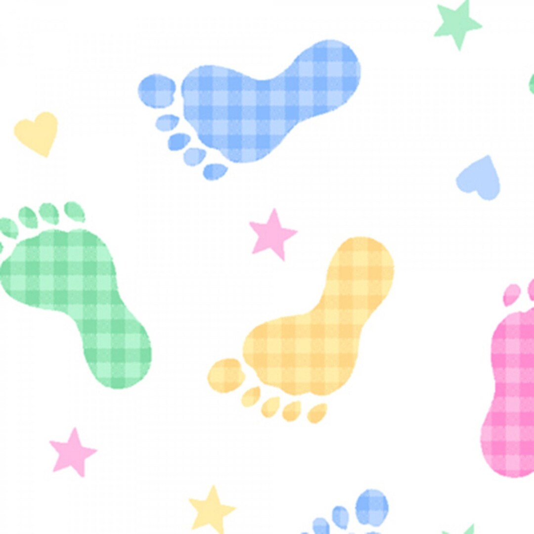 Pastel Feet Prints Comfy Flannel Prints From A.E. Nathan 9307-124 - Etsy