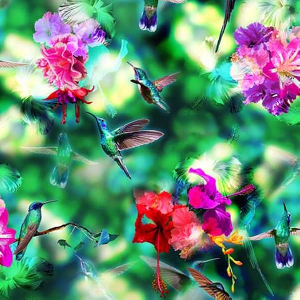 Hummingbird Fabric - Etsy