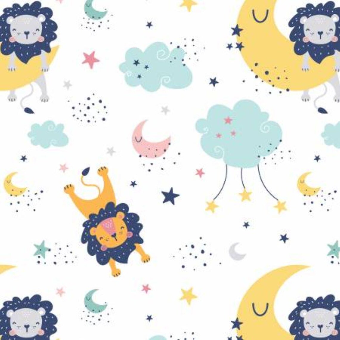 Sleepy Lion Flannel Fabric, 2 Ply Flannel by Davids Textile Fabrics - Etsy