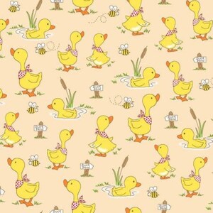 Yellow Ducklings and Bees Comfy Flannel Prints From A.E. Nathan 1018-44 ...