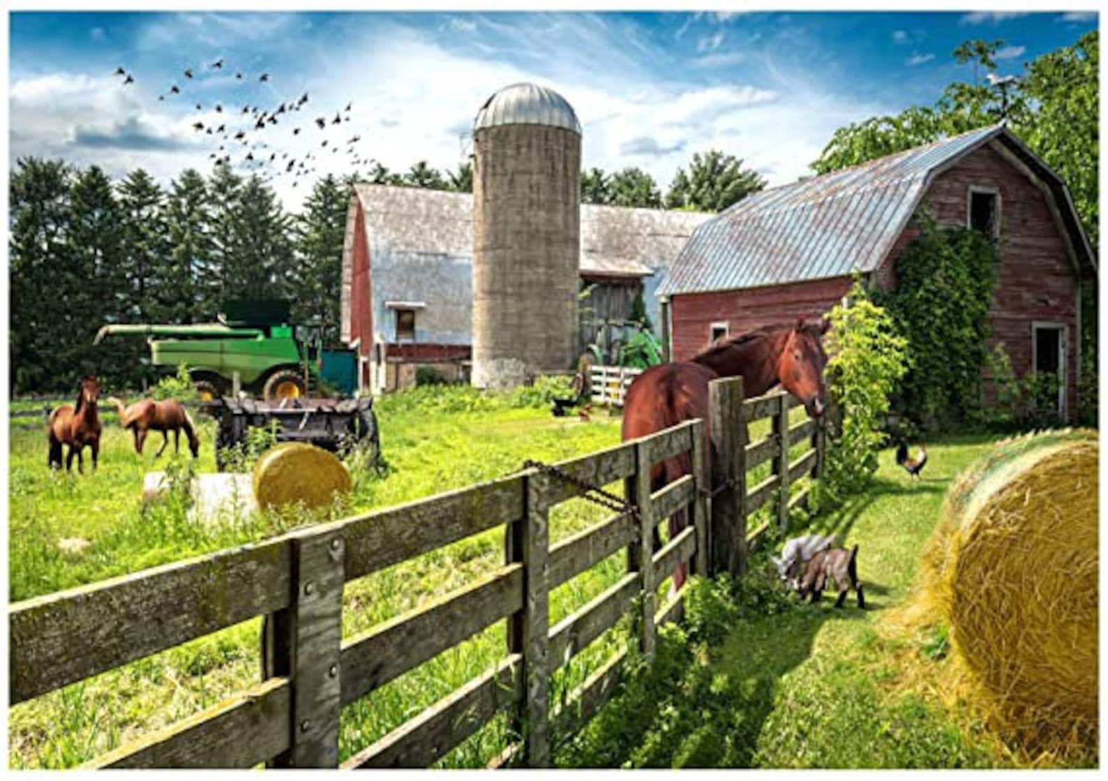 Grass Farm Sun up to Sun Down Digital Panel 30-1/2in X - Etsy