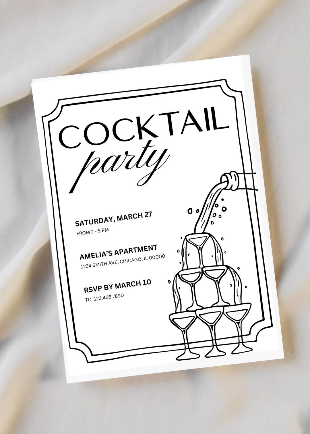 Cocktail Party Invite | Happy Hour Invite | Engagement Party Invite ...