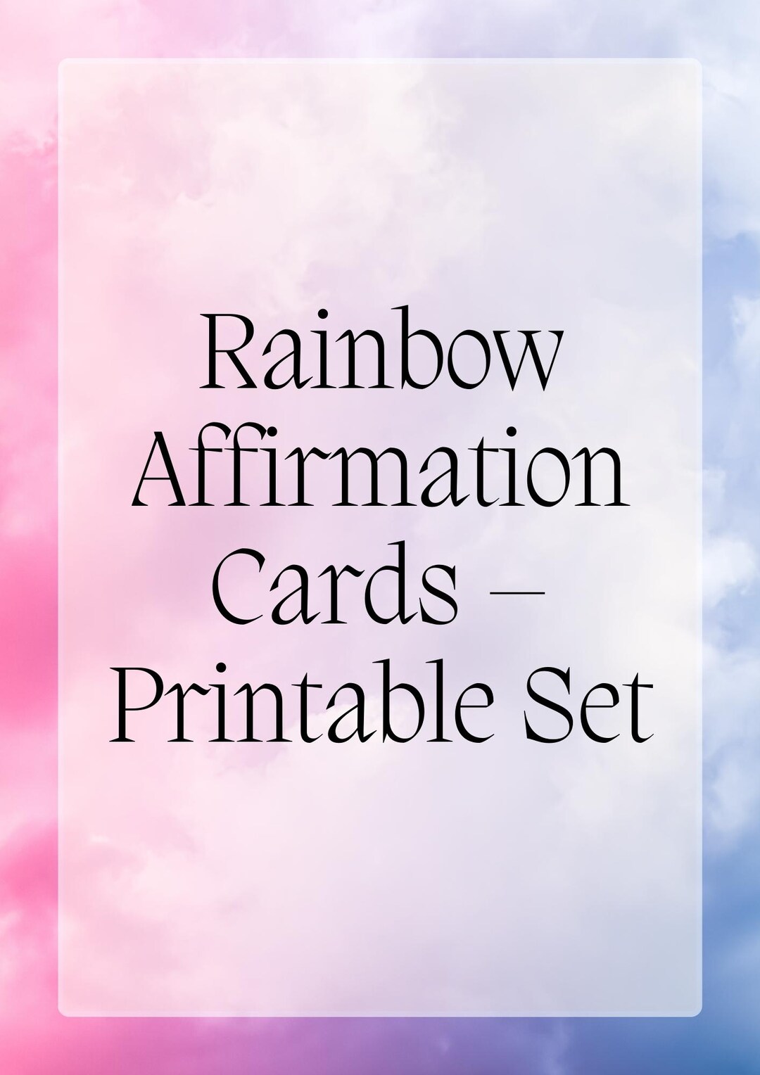 Rainbow Affirmation Cards – Printable Self-love & Positivity Deck ...