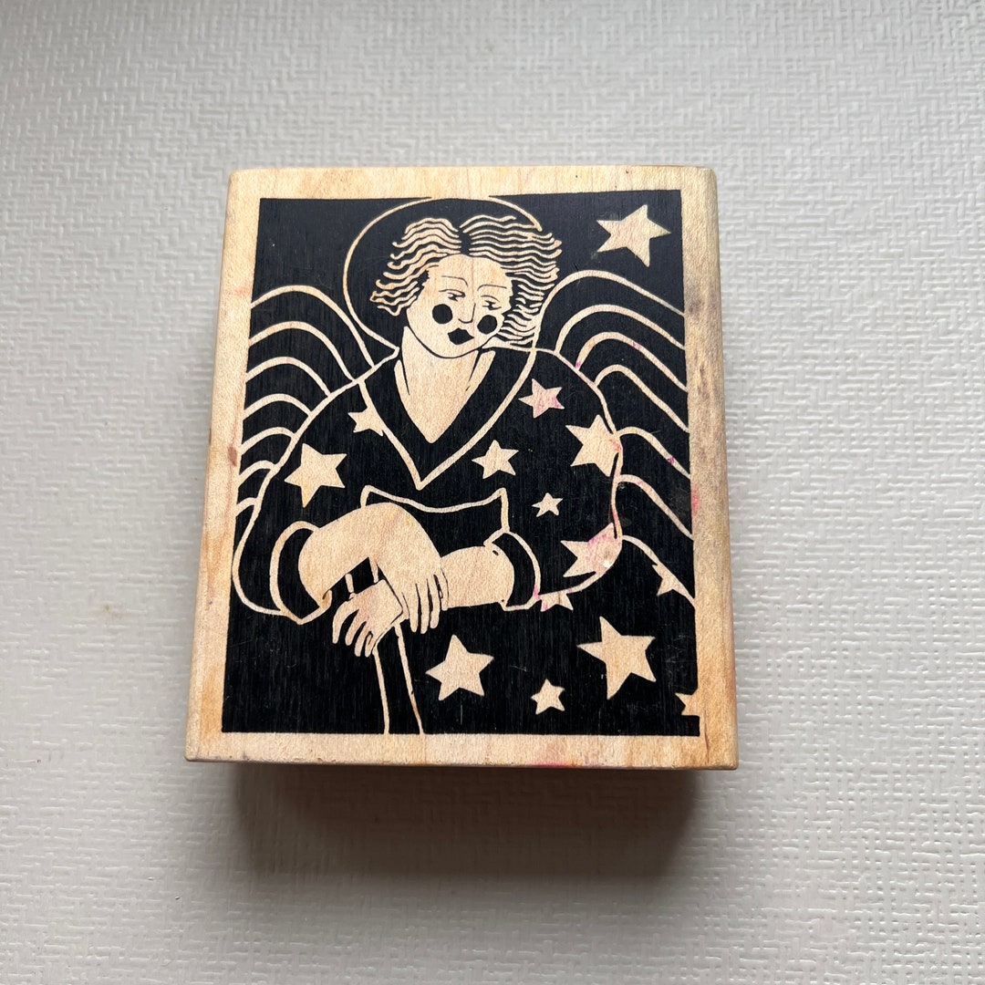 Angel Rubber Stamp From Stamp in the Hand Vintage Wood Mounted Rubber ...
