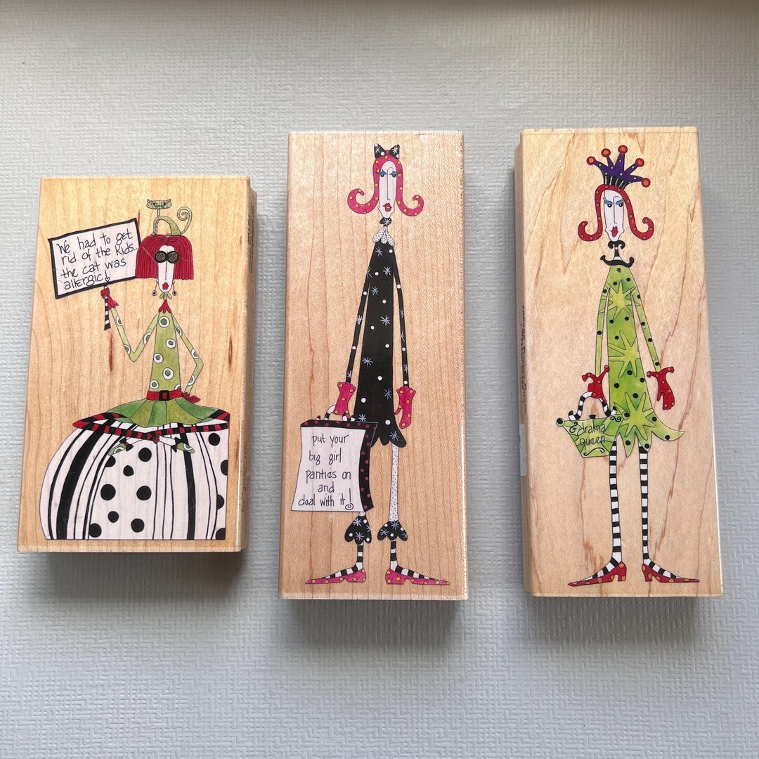 Vintage Pick Your Lady Wood Mounted Rubber Stamp From Stamps Happen and ...