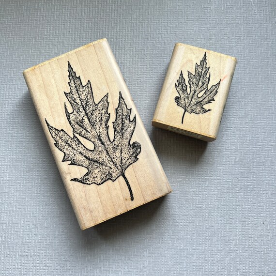 Vintage Rubber Stamp Large and Small Maple Stamp Set From - Etsy