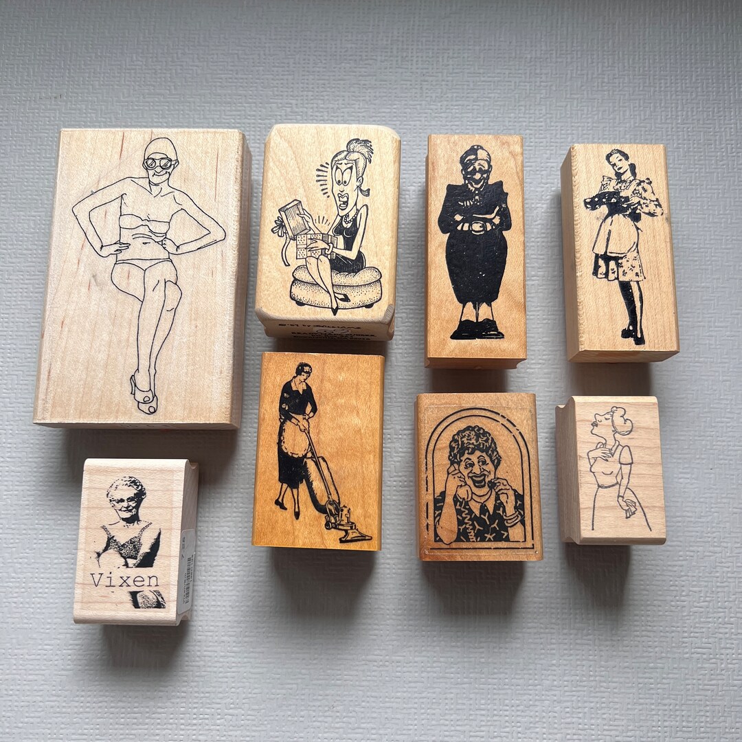 Rubber Stamp Everyday Lady Vintage Wood Mounted Stamps - Etsy