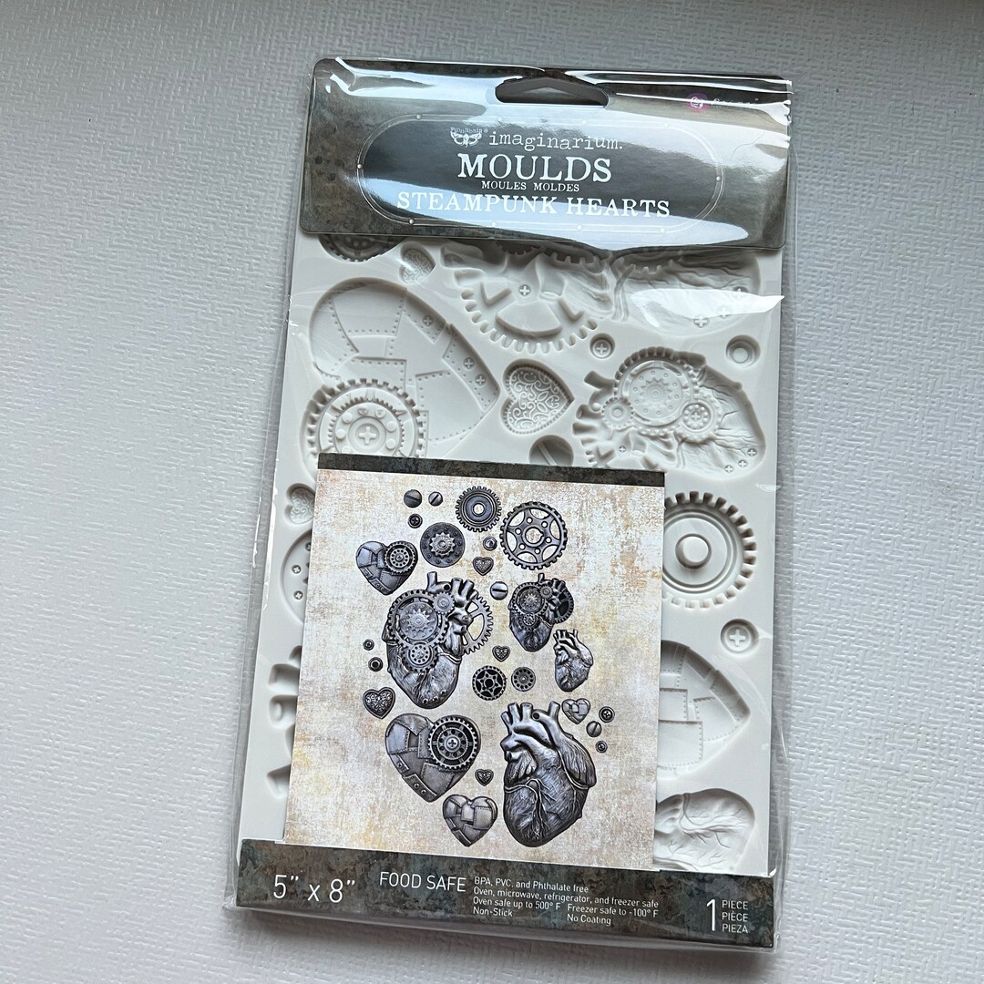 Prima Redesign Decor Moulds® – Finnabair – Steampunk Hearts – 5″ X 8″ X ...