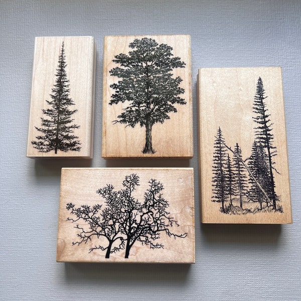 Tree Rubber Stamp - Etsy