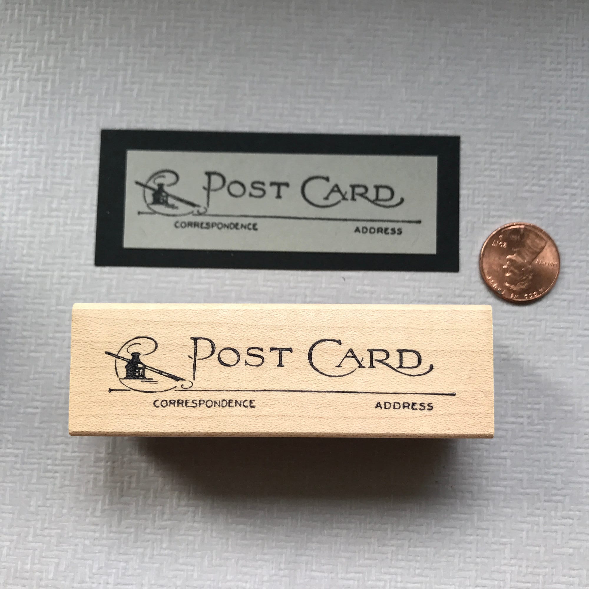 Postcard Wood Mounted Rubber Stamp - Etsy