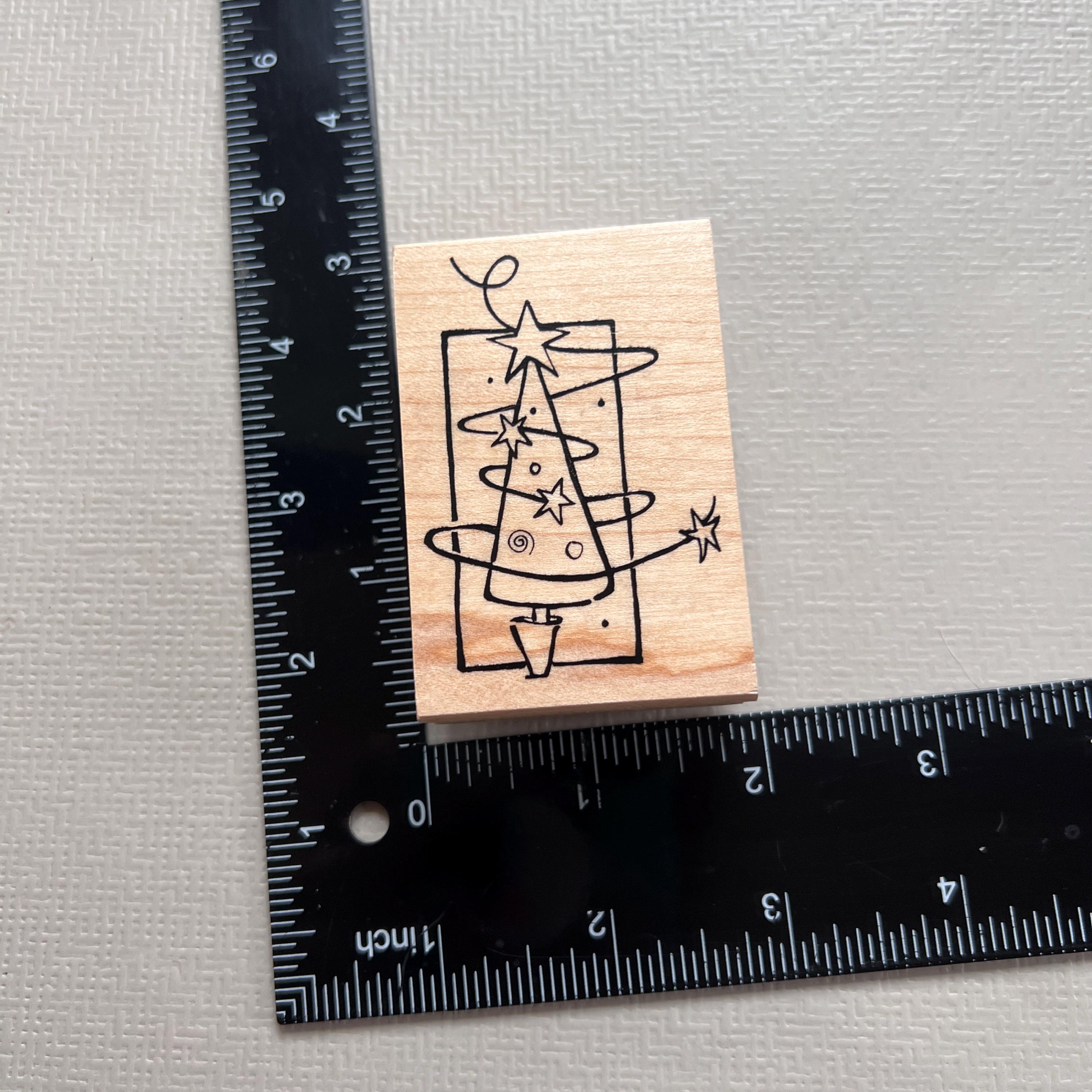 Rubber Stamps Christmas Tree Artistic Vintage Wood Mounted Stamps - Etsy