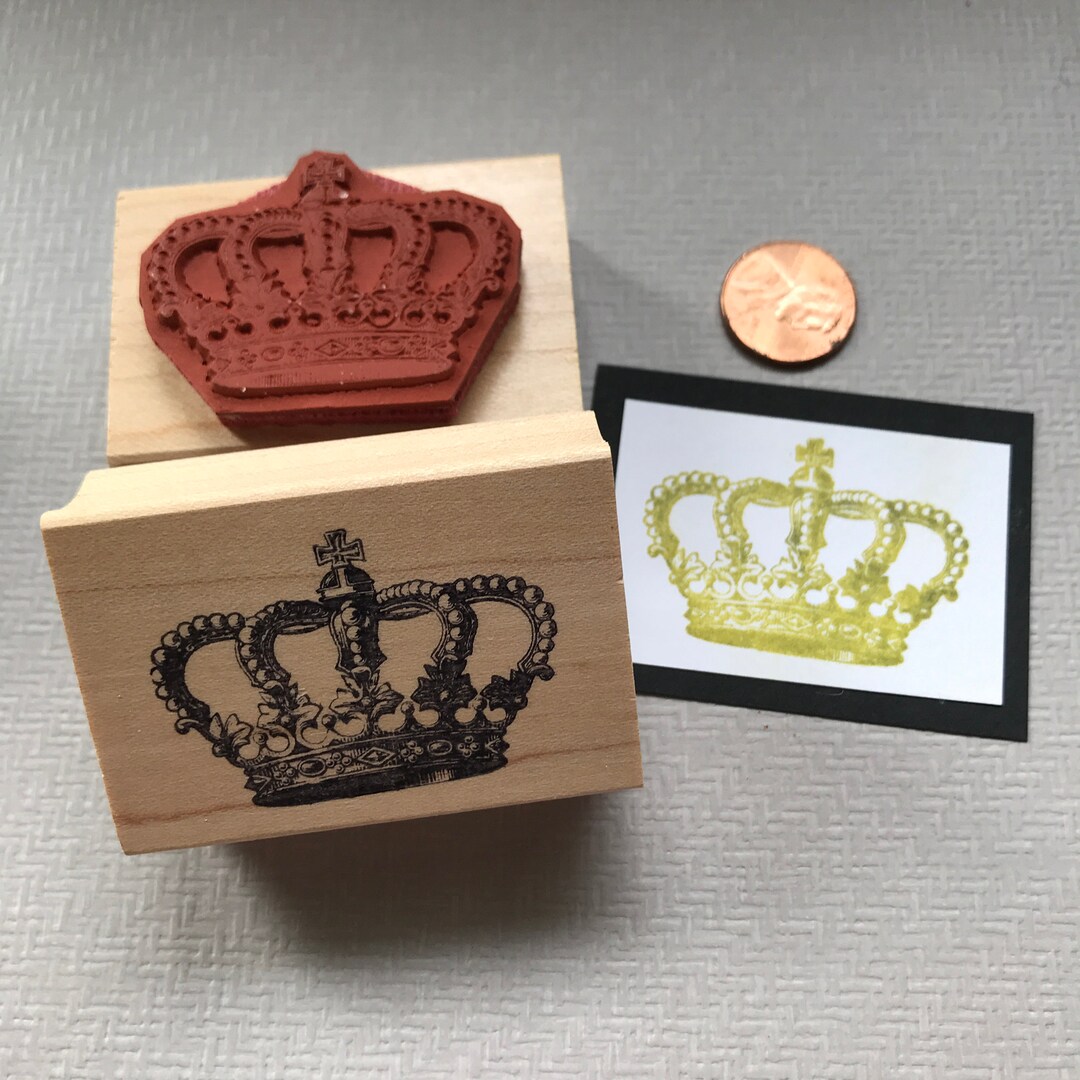 Crown Rubber Stamp - Etsy