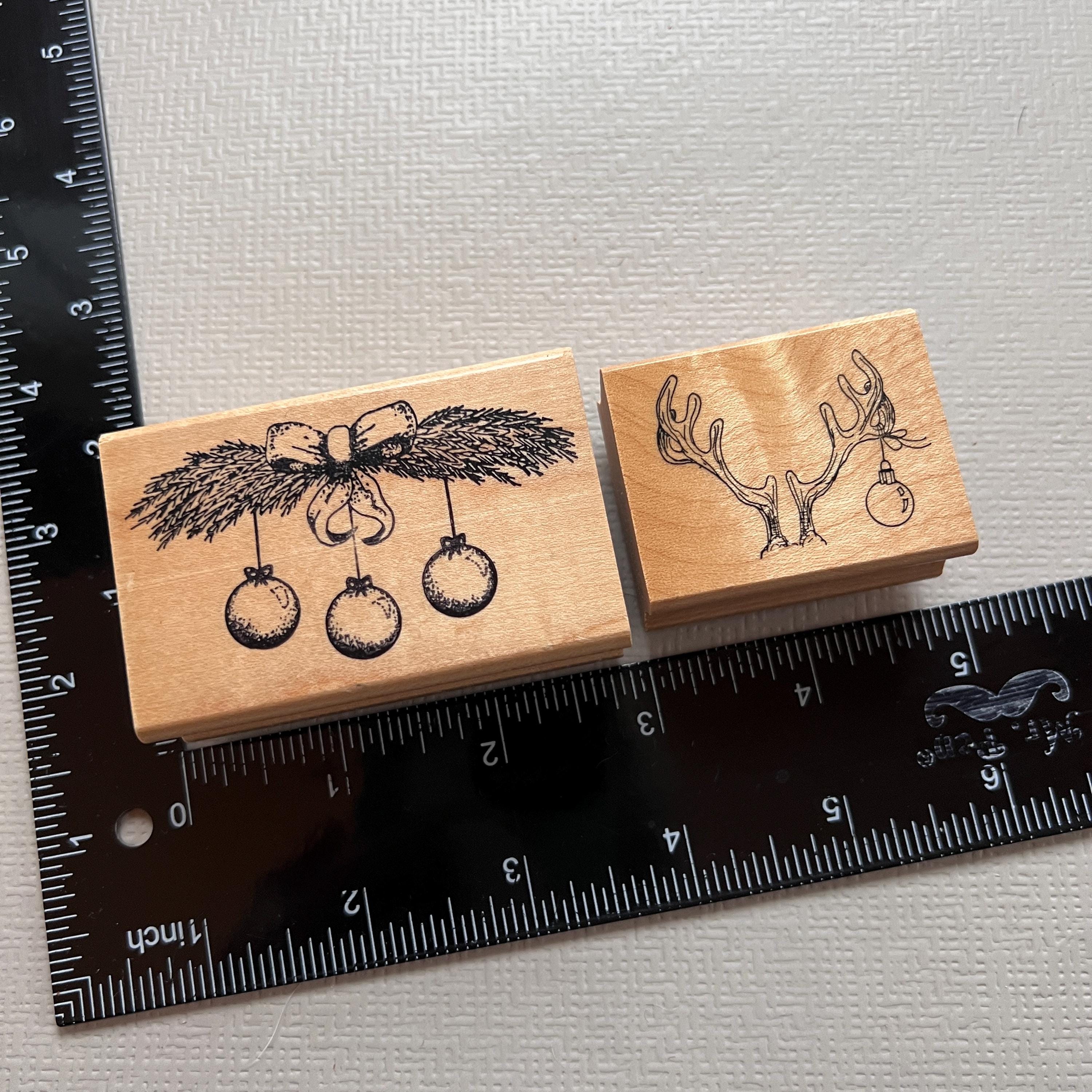 Vintage Rubber Stamps Christmas, Tree, Bells, Santa or Candles Wood ...