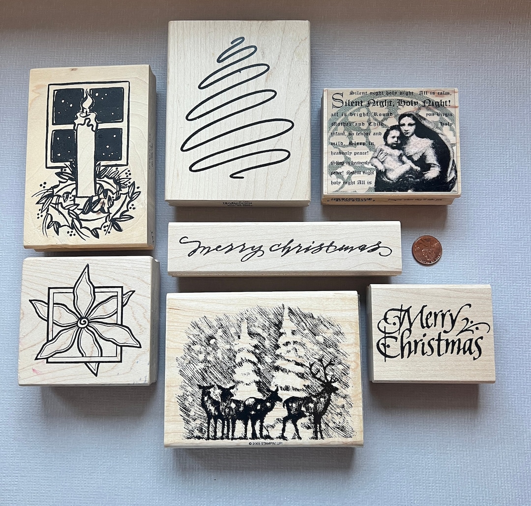 Pick Your Vintage Rubber Stamps Theme Christmas Wood Mounted Stamps - Etsy