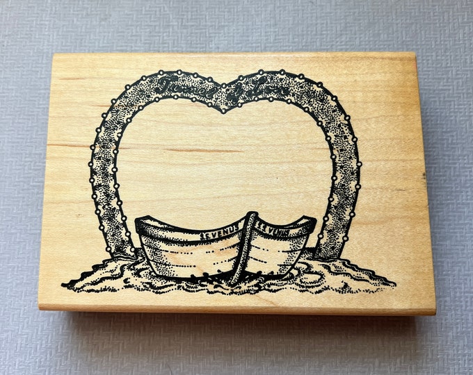 Vintage Rubber Stamp Tunnel of Love Valentine Wood Mounted Rubber Stamp ...