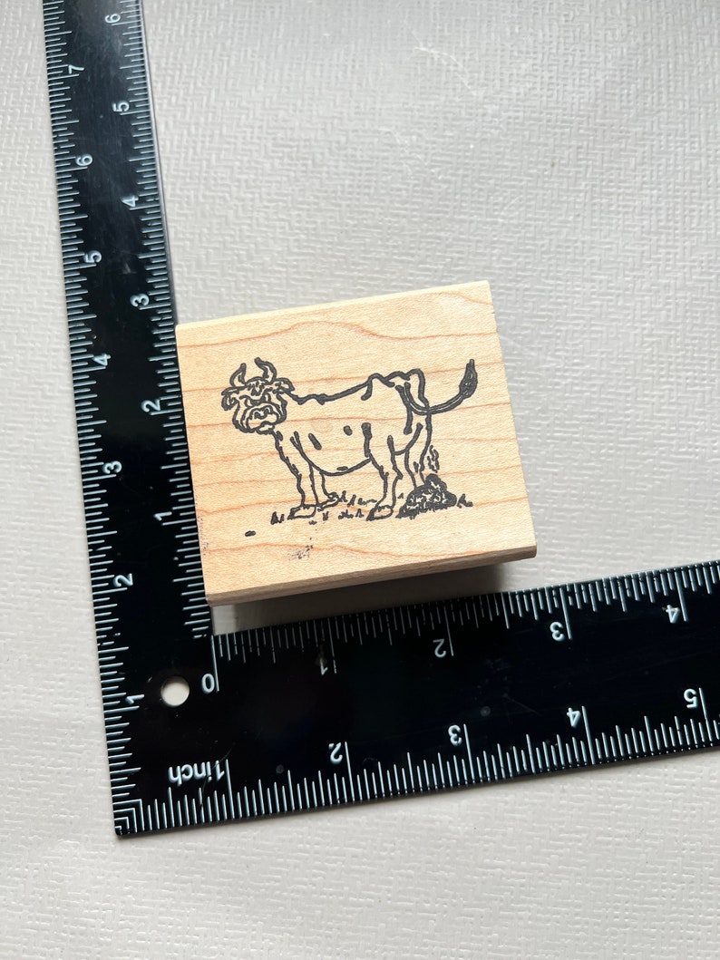 Vintage Rubber Stamp Pick Your Funny Cow Farm Animal Wood Mounted ...