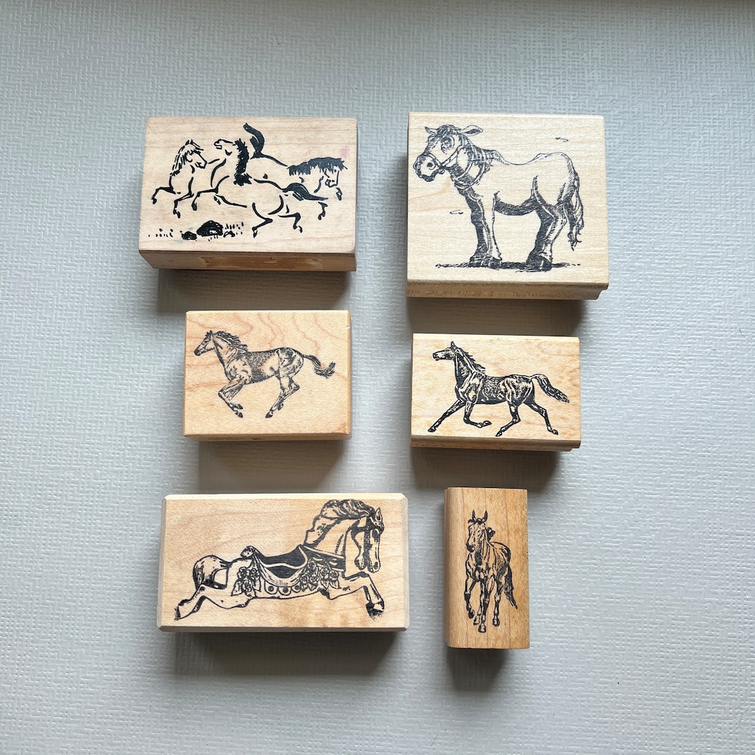 Vintage Rubber Stamp Pick Your Horse Wood Mounted Stamps - Etsy