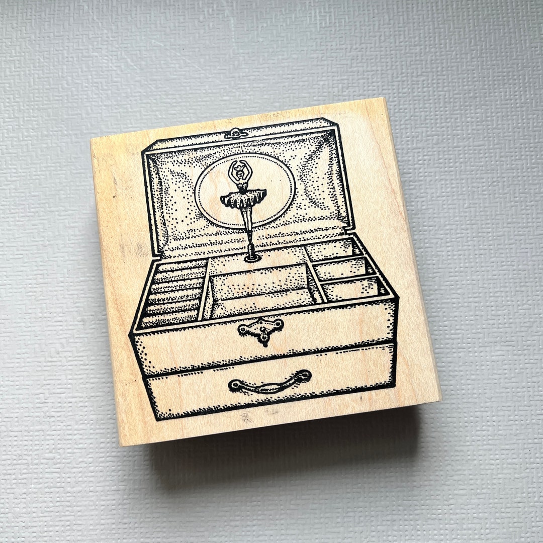 Vintage Rare Rubber Stamp Music Jewelry Box Museum of Modern - Etsy