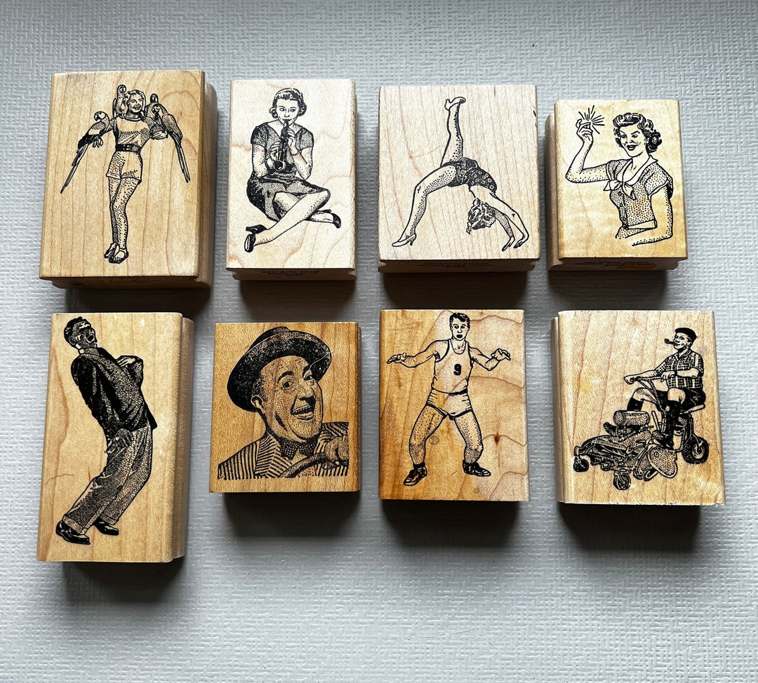 Vintage Very Rare Rubber Stamp Pick Your Crazy Ken Brown Wood Mounted ...