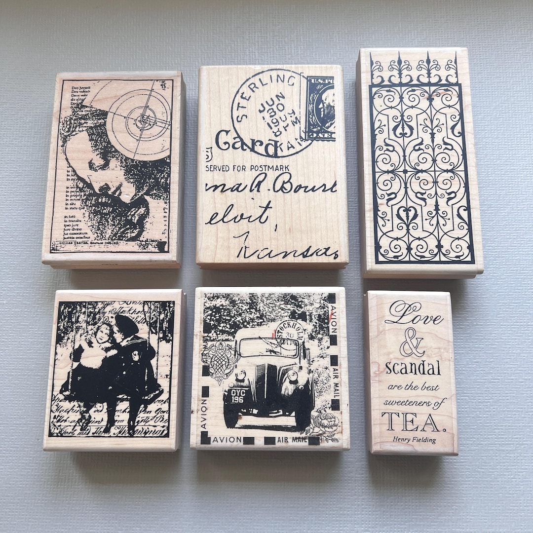 Vintage Rubber Stamp Art Collage Stamps From Stampington and Company - Etsy