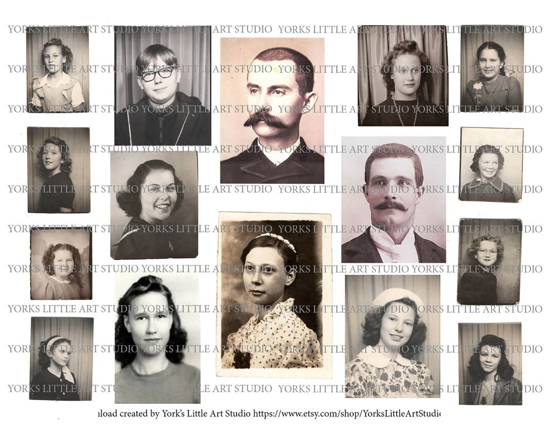 Vintage Photo Booth Portraits, Mixed Media Ephemera for Art Projects - Etsy