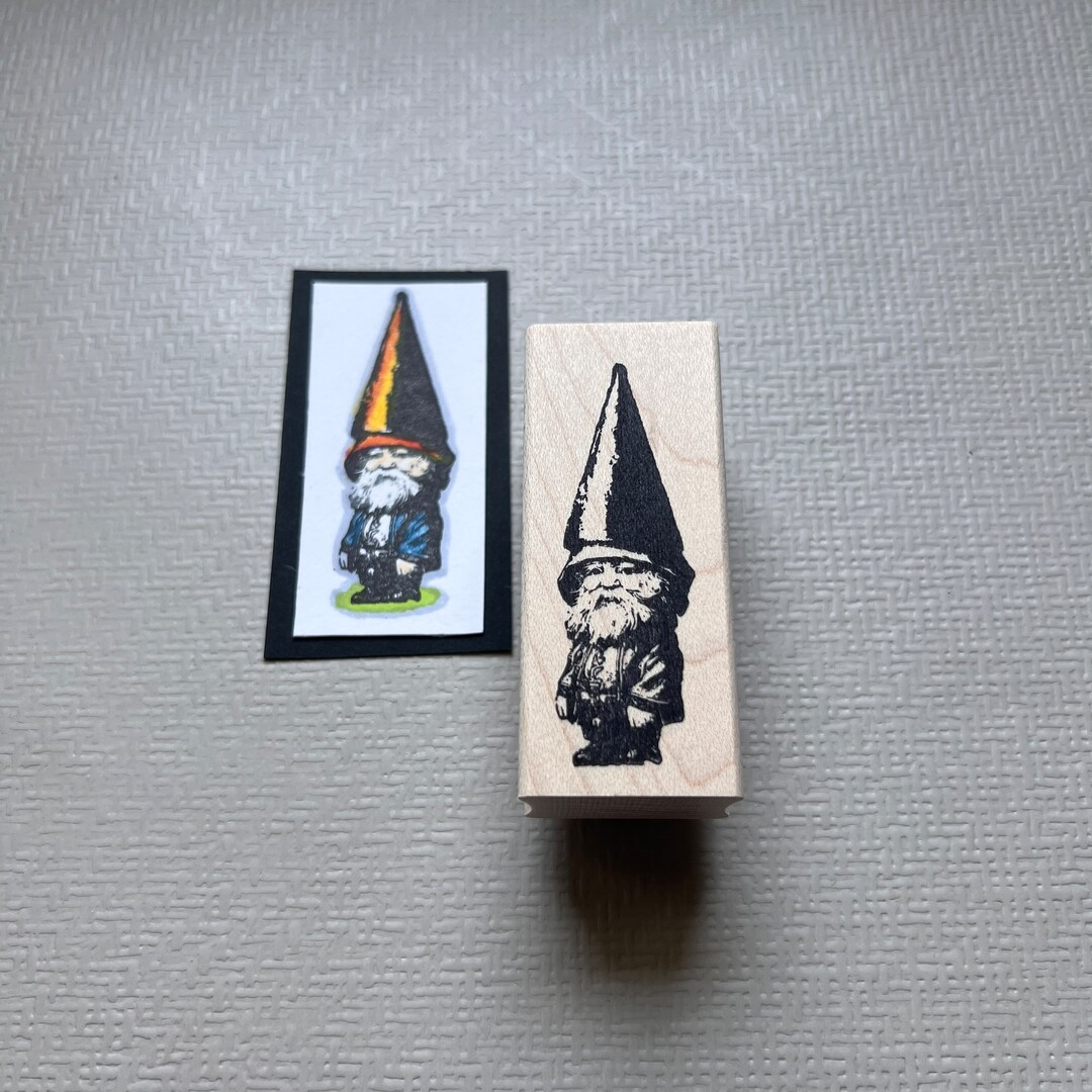 Little Gnome Man Rubber Stamp, Wood Mounted Stamp From Wendy York - Etsy