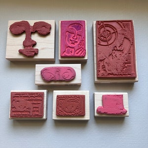 Rubber Stamps Vintage Eyes and Faces Wood Mounted Rubber Stamps Rubber ...