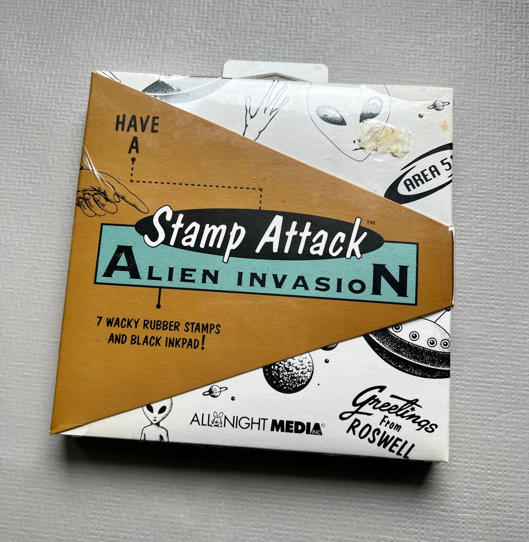 Vintage Rubber Stamp Alien Roswell Set of 7 Foam Mounted Stamp Set From ...