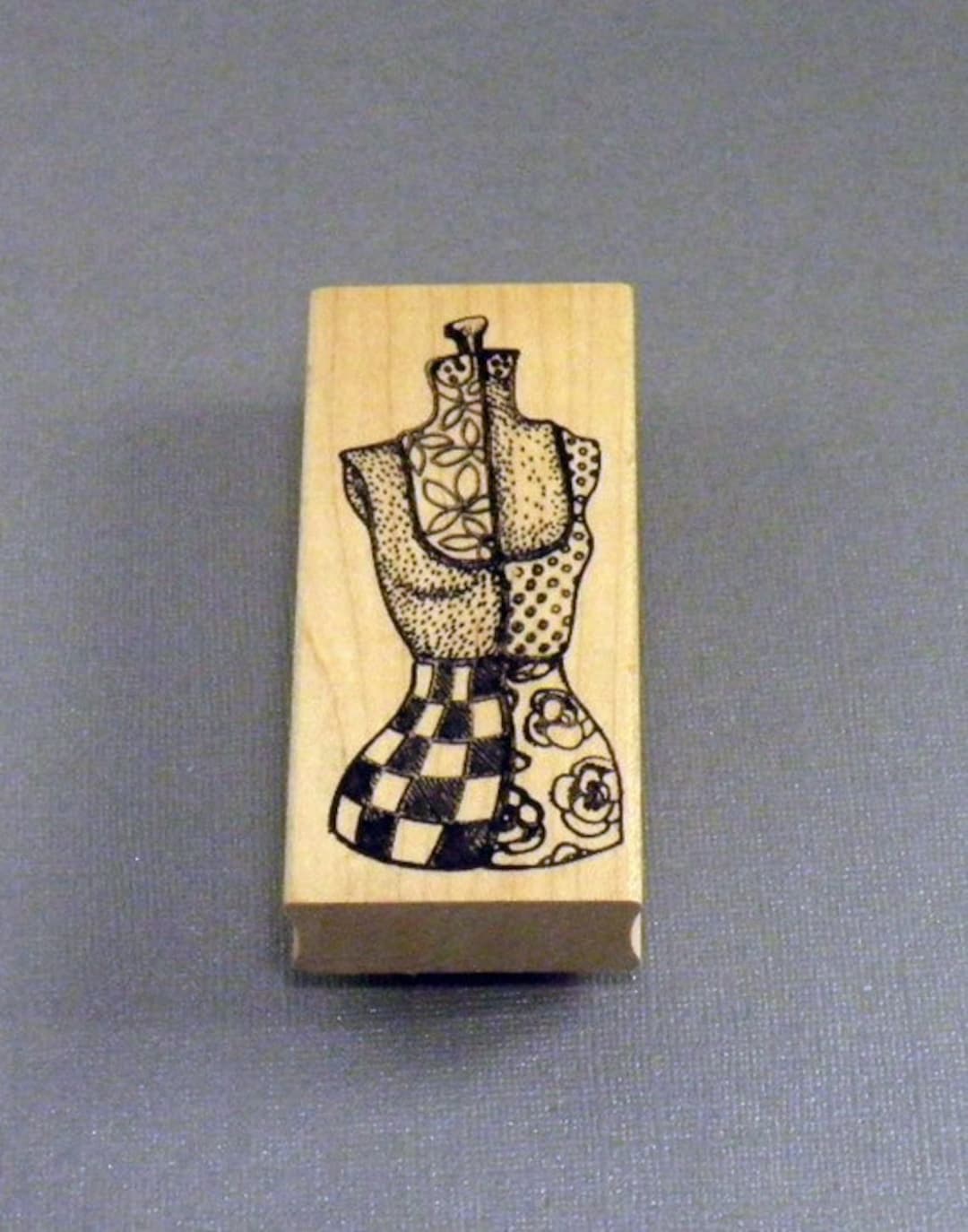Patterned Dressform Collage Rubber Stamp - Etsy