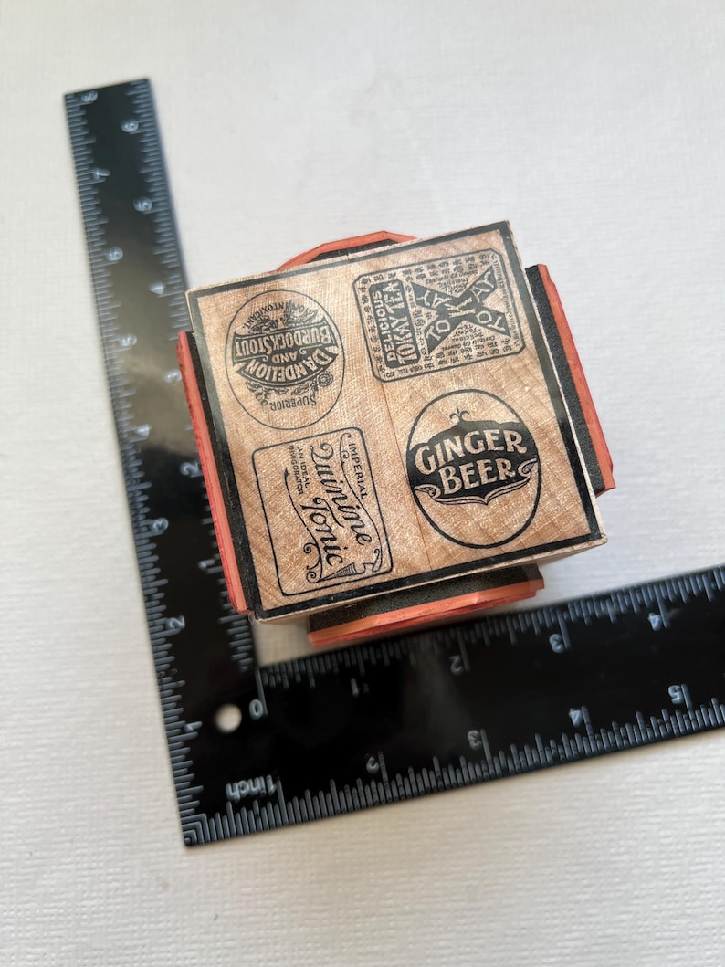 Vintage Rubber Stamp Cube Blocks Four Designs for Each From Postmodern ...
