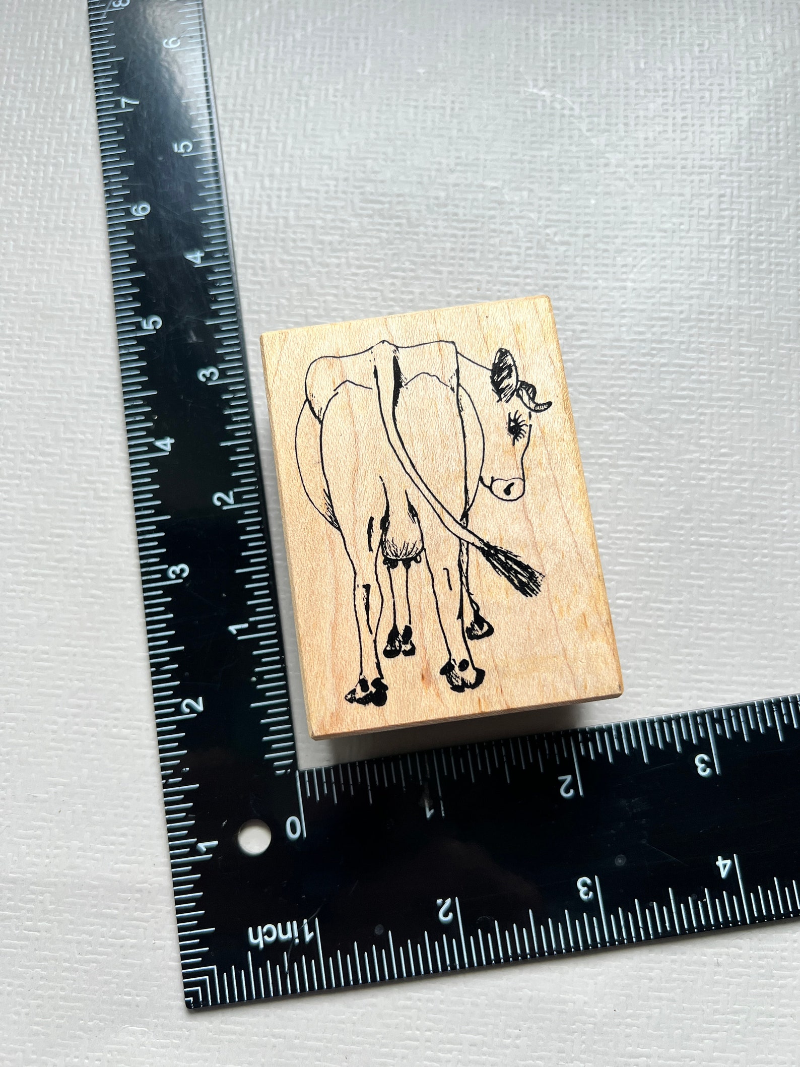 Vintage Rubber Stamp Pick Your Funny Cow Farm Animal Wood Mounted ...