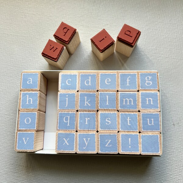 Wood Alphabet Stamp Set - Etsy