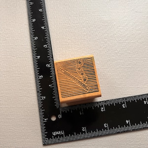 Rubber Stamp Vintage Carved People and Objects Music Wood Mounted ...