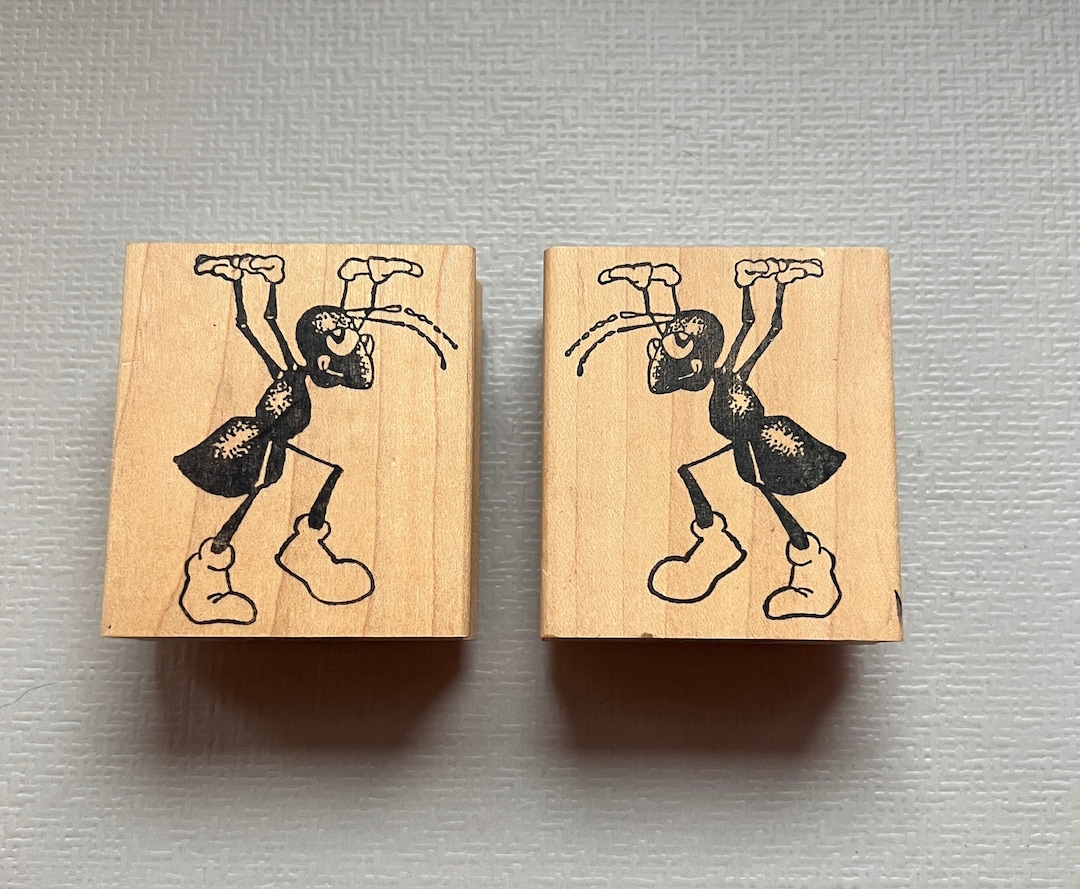 Vintage Rubber Stamp Giant Ants Wood Mounted Stamp Set From the Stamp ...