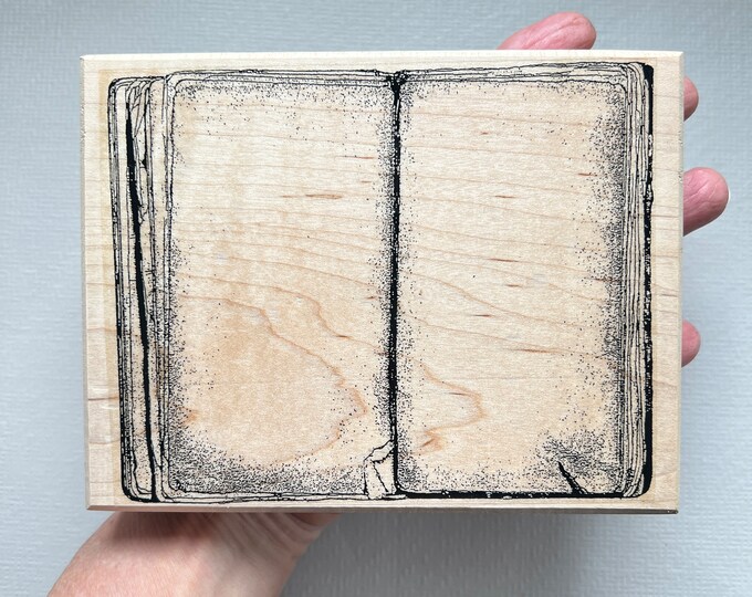 Vintage Rubber Stamp Open Book Postmodern Designs - Etsy