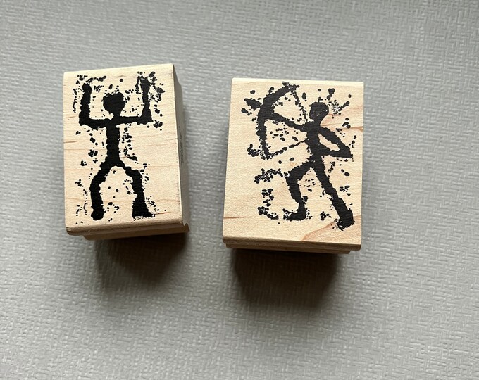 Vintage Rubber Stamp Primitive People Stamp Set From Magenta Company - Etsy