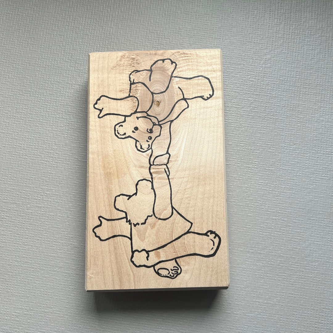 Vintage Rubber Stamps Bear Fold Over Template Stamp From Too Much Fun ...