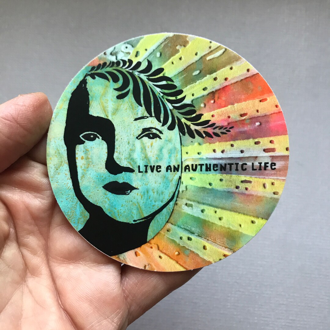 Vinyl Sticker Art Collage, Laptop Decal, Water Bottle Sticker, Live an ...