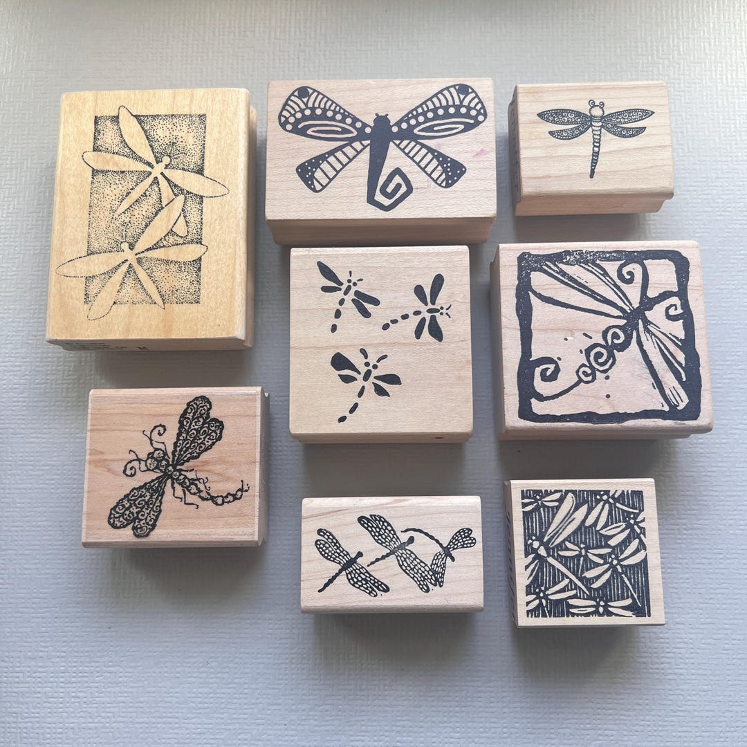 Vintage Dragonfly Woodmounted Rubber Stamps - Etsy