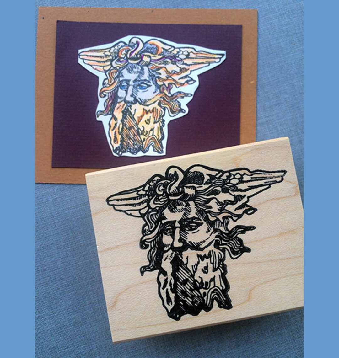 Ancient Greek God Zeus Rubber Stamp - Etsy