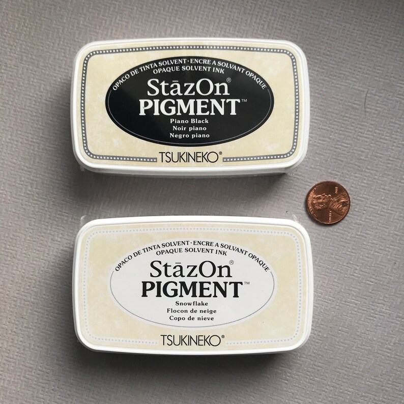 Stazon Pigment Snowflake White Ink Pad and Reinker or Piano - Etsy ...