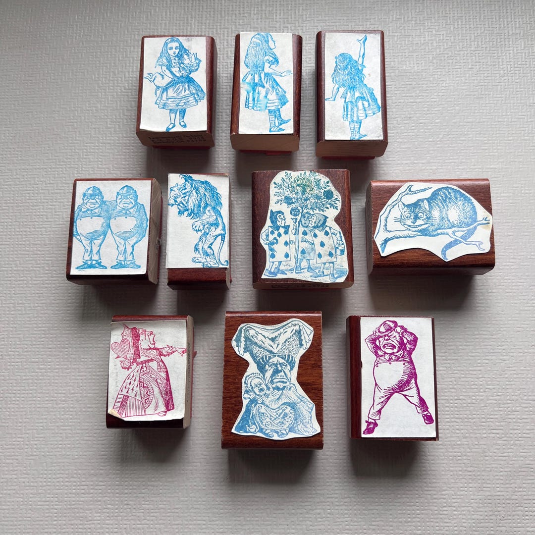 Rubber Stamp Pick Your Alice in Wonderland Vintage Rubber Stamp From ...