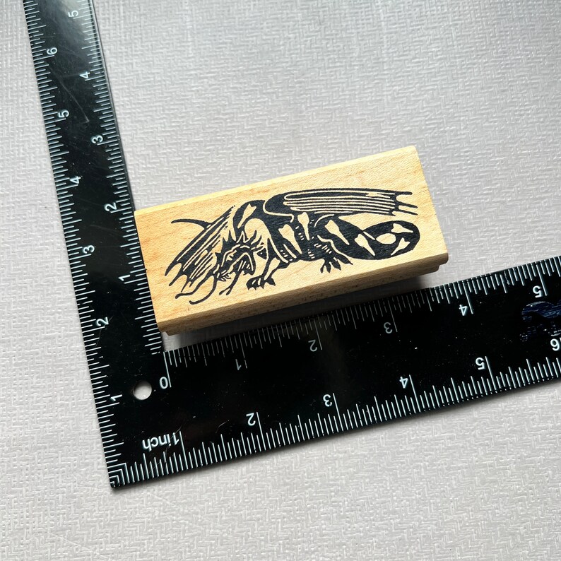 Rubber Stamp Vintage Dragon Wood Mounted Stamps - Etsy